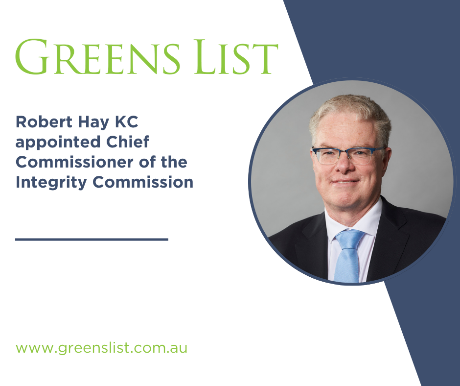 Robert Hay KC appointed Chief Commissioner of the Integrity Commission ...