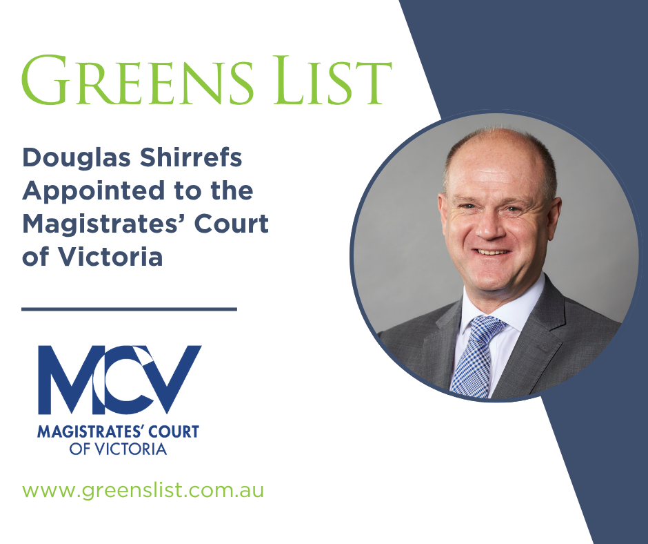 Douglas Shirrefs Appointed to the Magistrates Court of Victoria ...