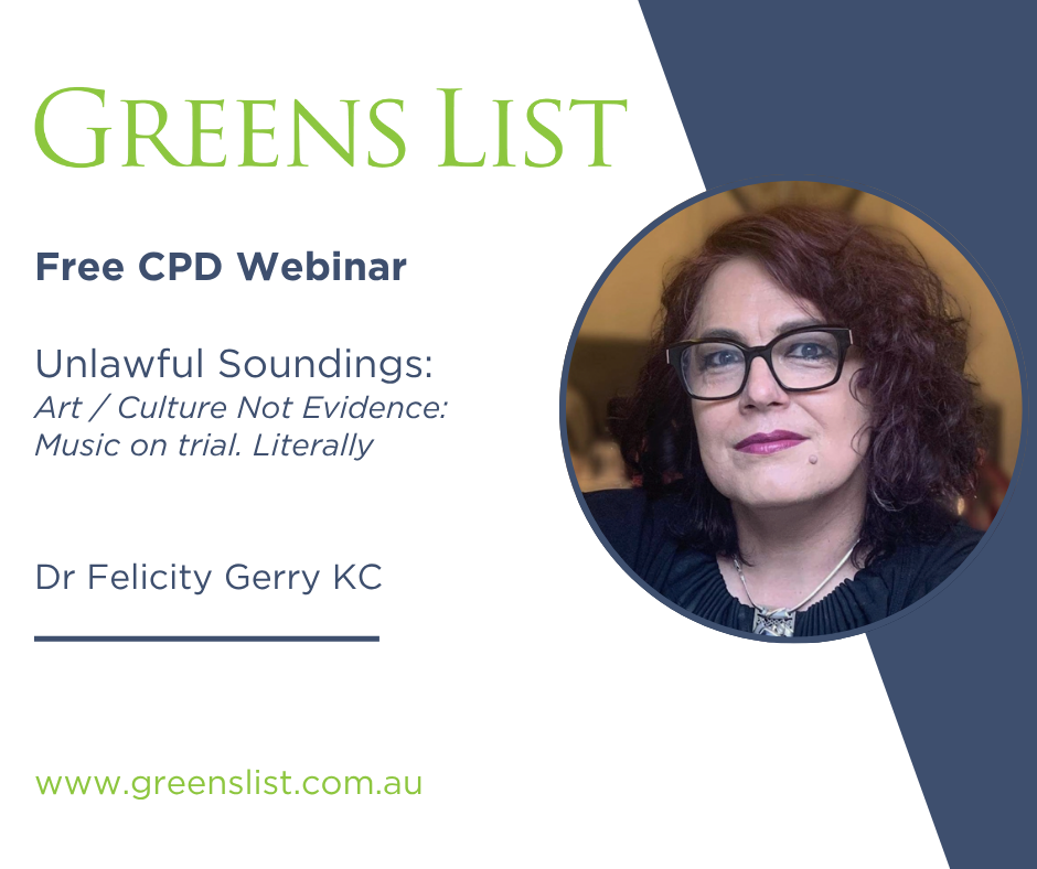 Free CPD Webinar - Unlawful Soundings: Art / Culture Not Evidence: Music on trial. Literally ...