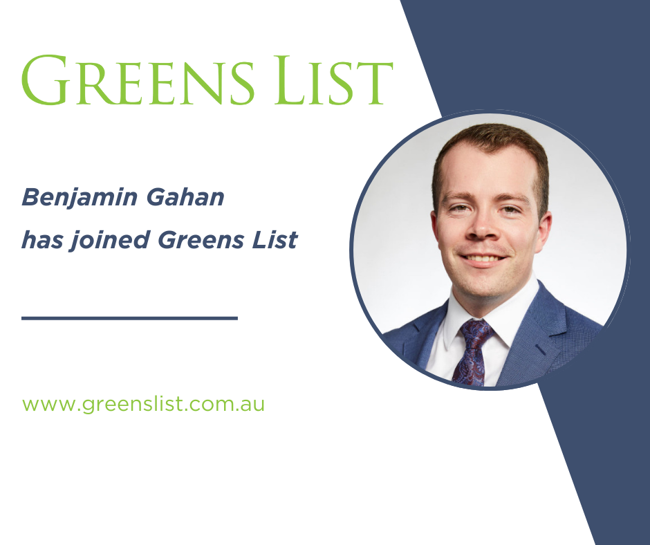 Benjamin Gahan has joined Greens List | Greens List